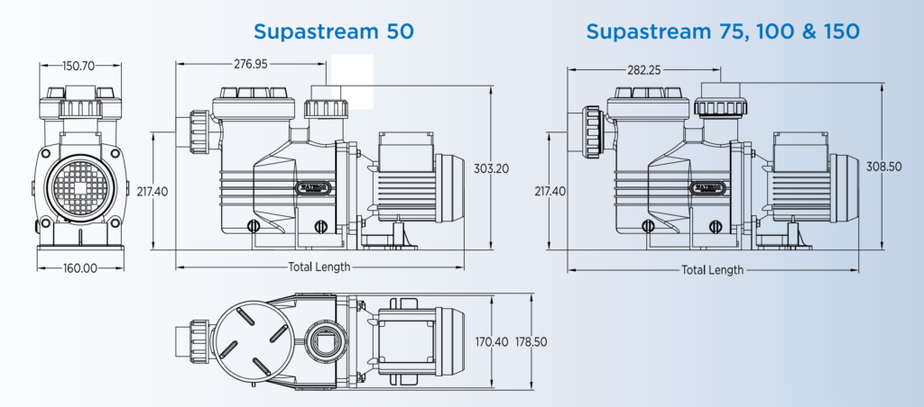 Model SupaStream 100 - bơm lọc siêu dòng bể bơi hãng Waterco