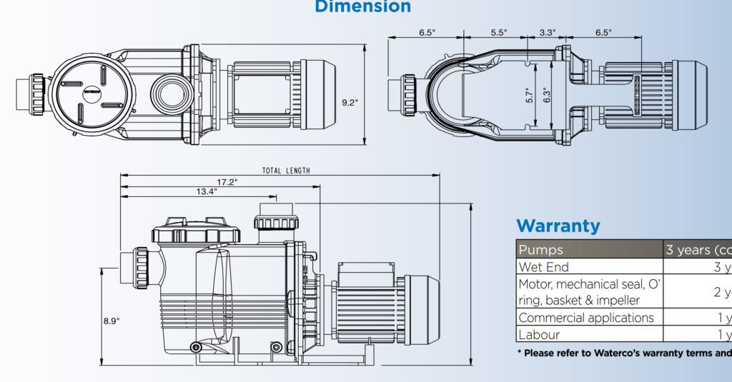 Model Hydrostorm Plus 300 - Bơm lọc bể bơi Waterco